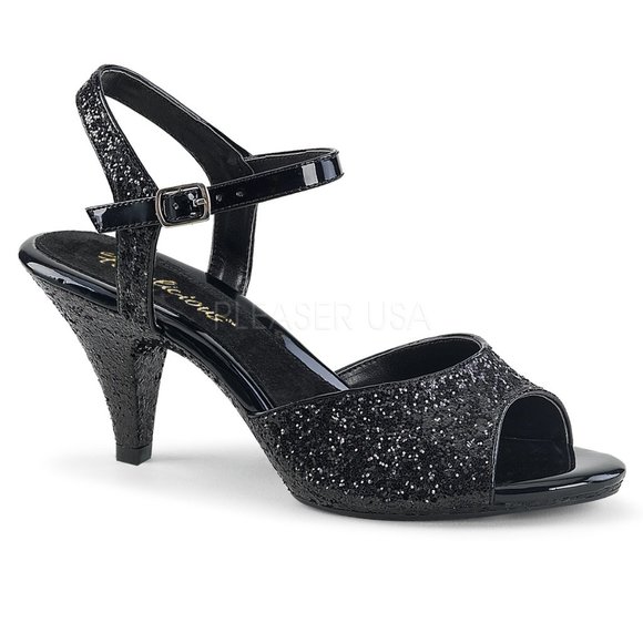 Fabulicious | Shoes | Belle 39g Black Glitter | Poshmark
